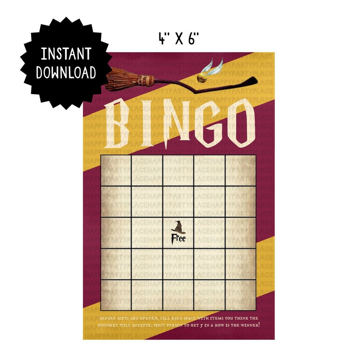 Wizard Party BINGO Cards, Printable Wizard Theme Bingo Game Playing ...