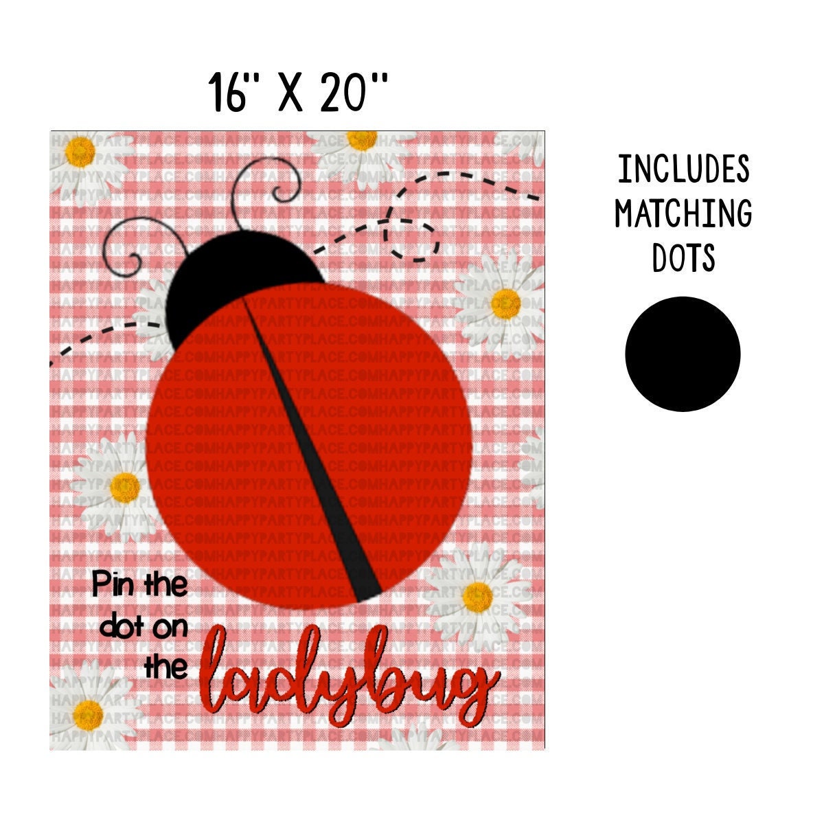 Ladybug Party Game, Pin the Dot on the Ladybug, Ladybug Party Theme ...