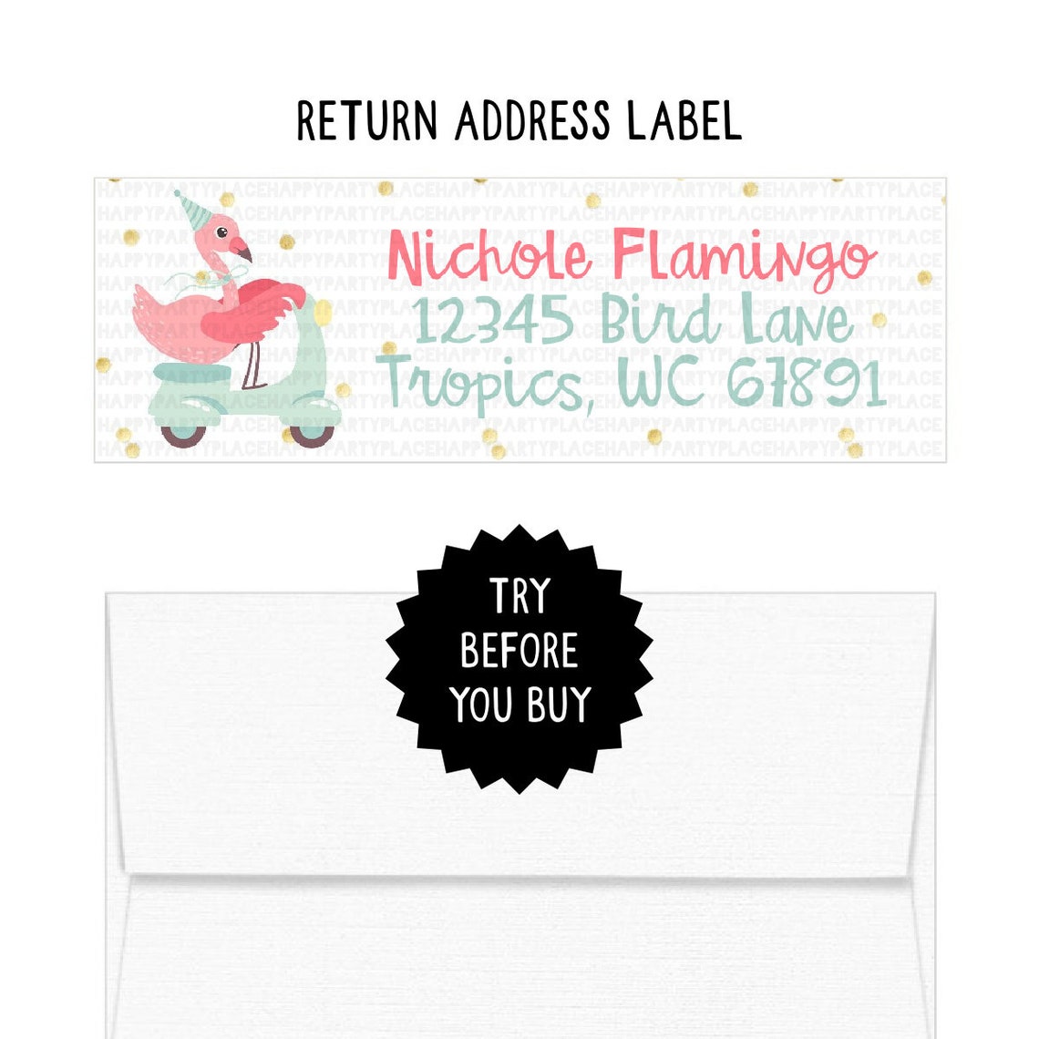 Flamingo Return Address Label, Printable Flamingo Address Labels ...