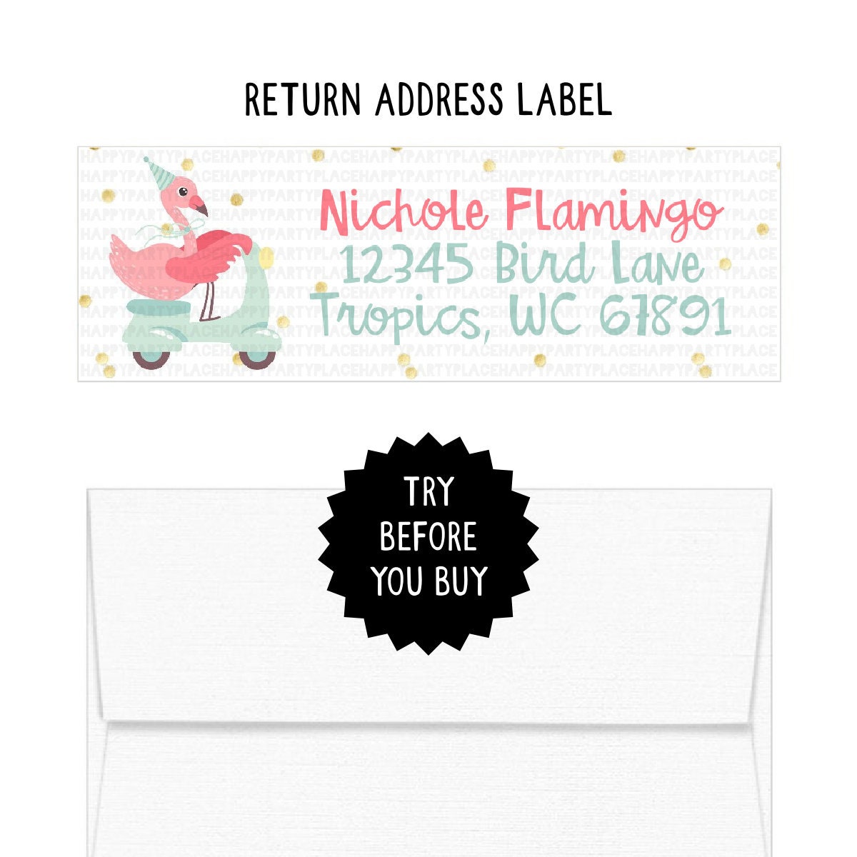 Flamingo Return Address Label, Printable Flamingo Address Labels ...