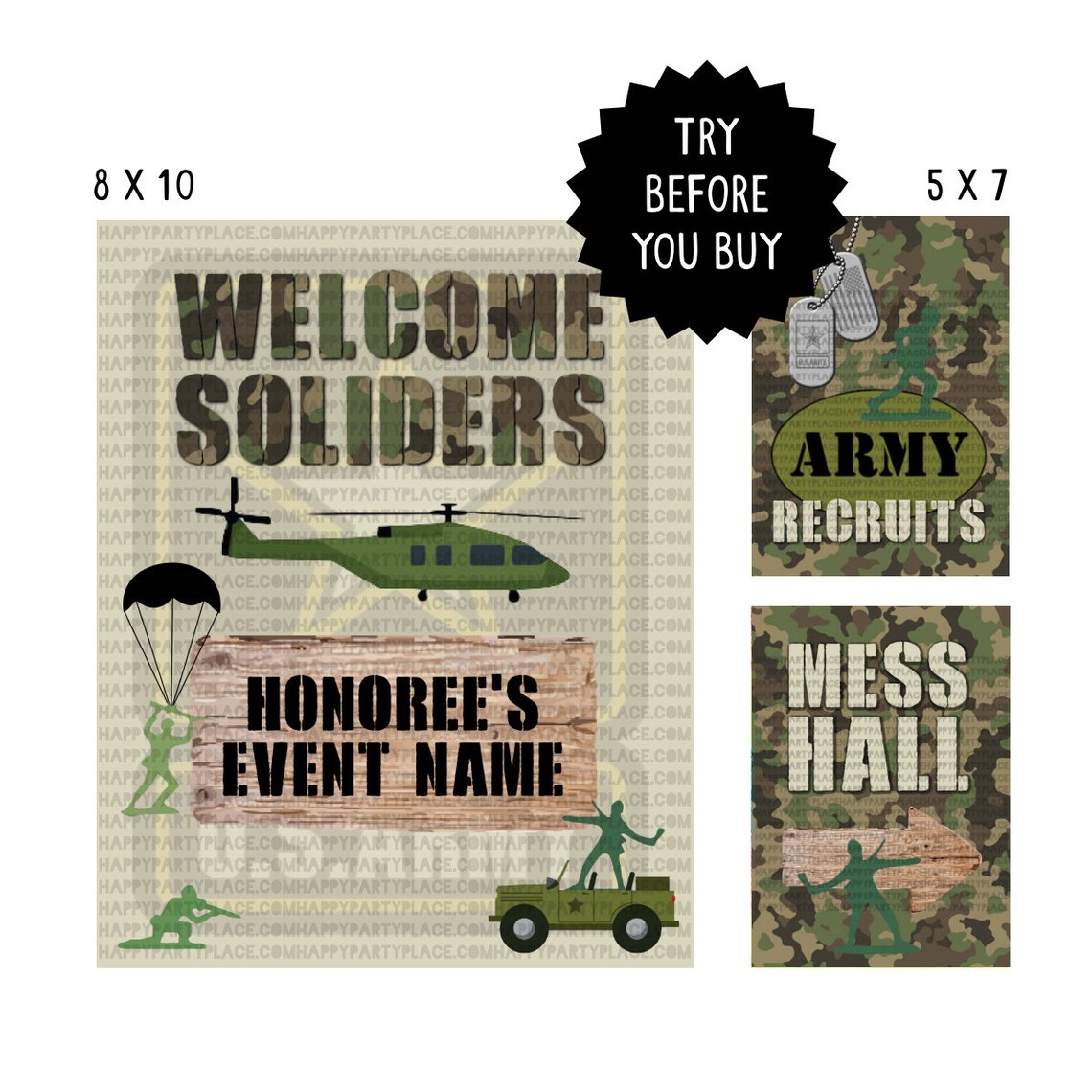 Army Invitations, Army Party Invitation, Army Birthday Invite, Camo ...