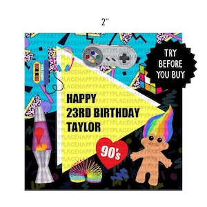 90's Theme Return Address Labels, 90's Return Address Label, Printable ...