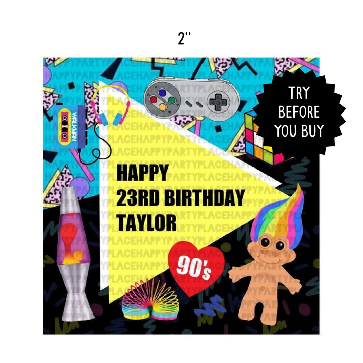 90's Theme Return Address Labels, 90's Return Address Label, Printable ...