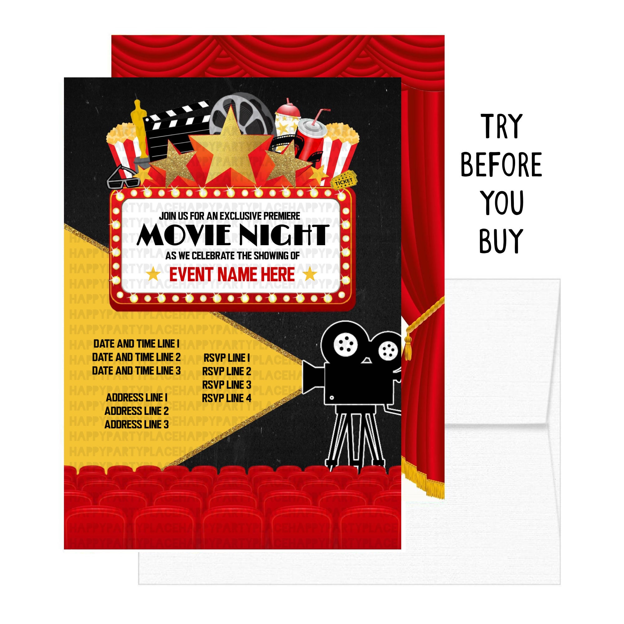 Movie Premiere Invitation Template