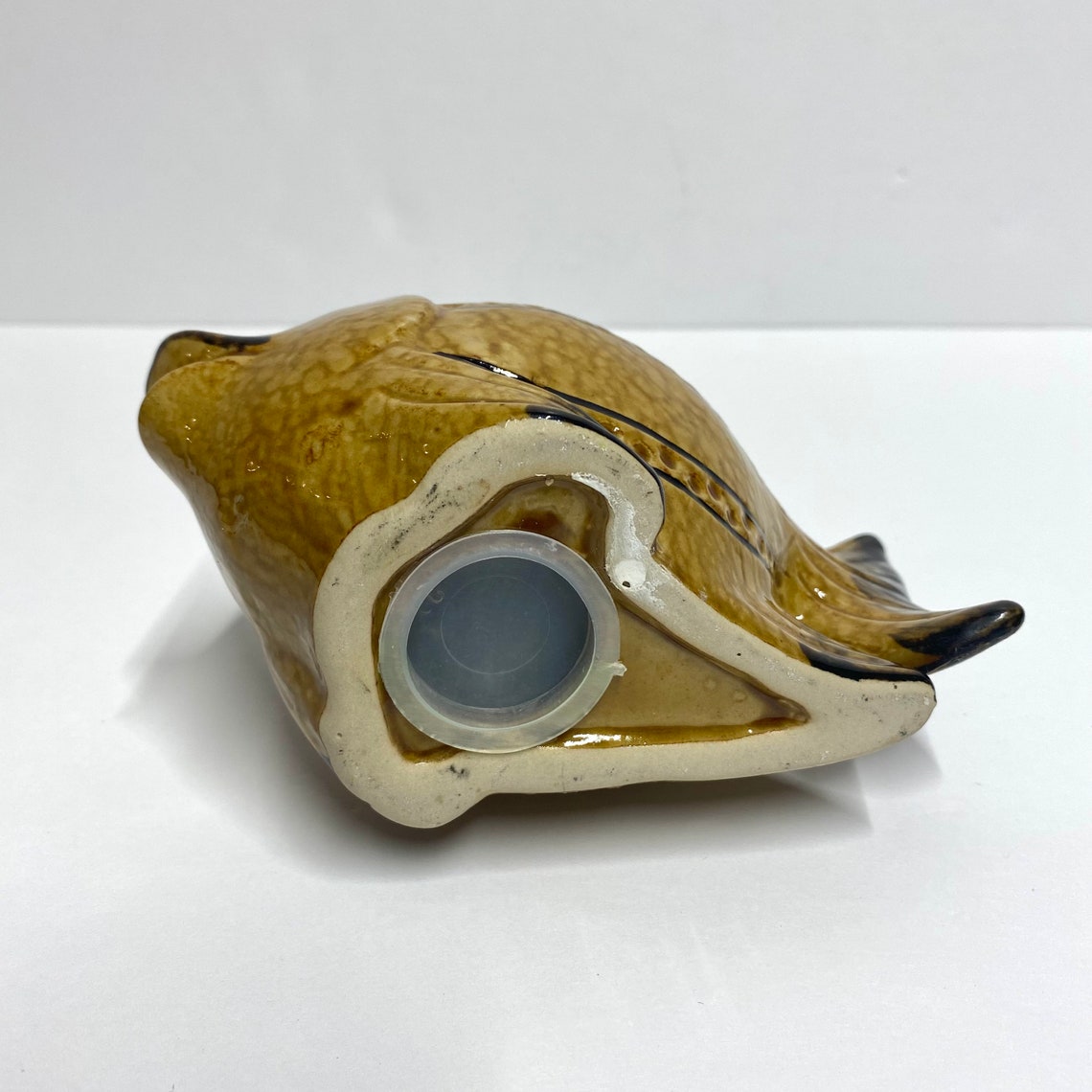 Vintage Ceramic Fish Piggy Bank Coin Bank Brown and Gold Tones | Etsy