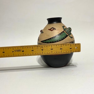 Vintage Clay Vase, Aztec Pattern Mexican Style Earth-tone Vase With ...