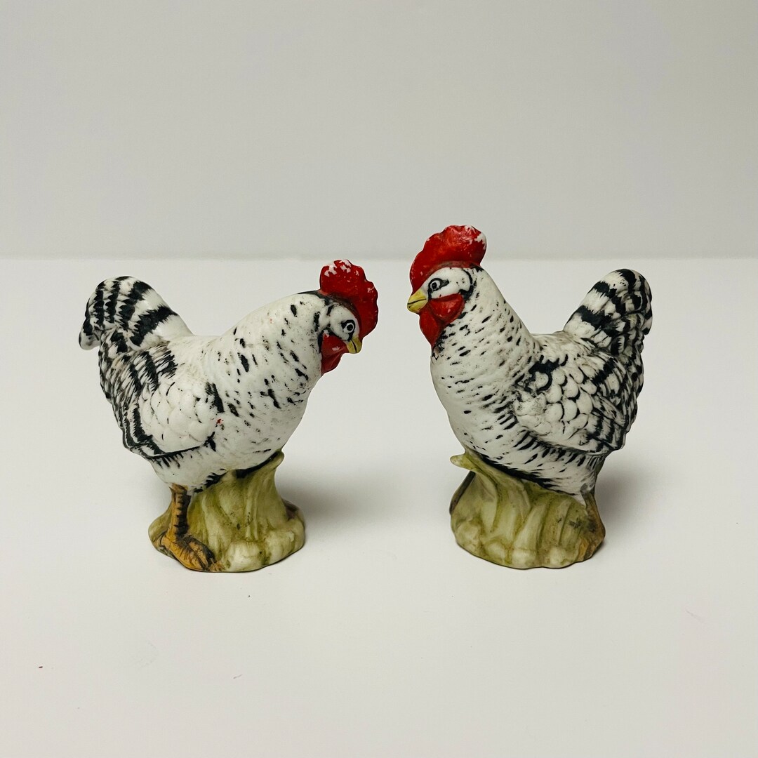 Vintage Lefton Chicken Salt and Pepper Shakers 1950s Kitschy Red, White ...