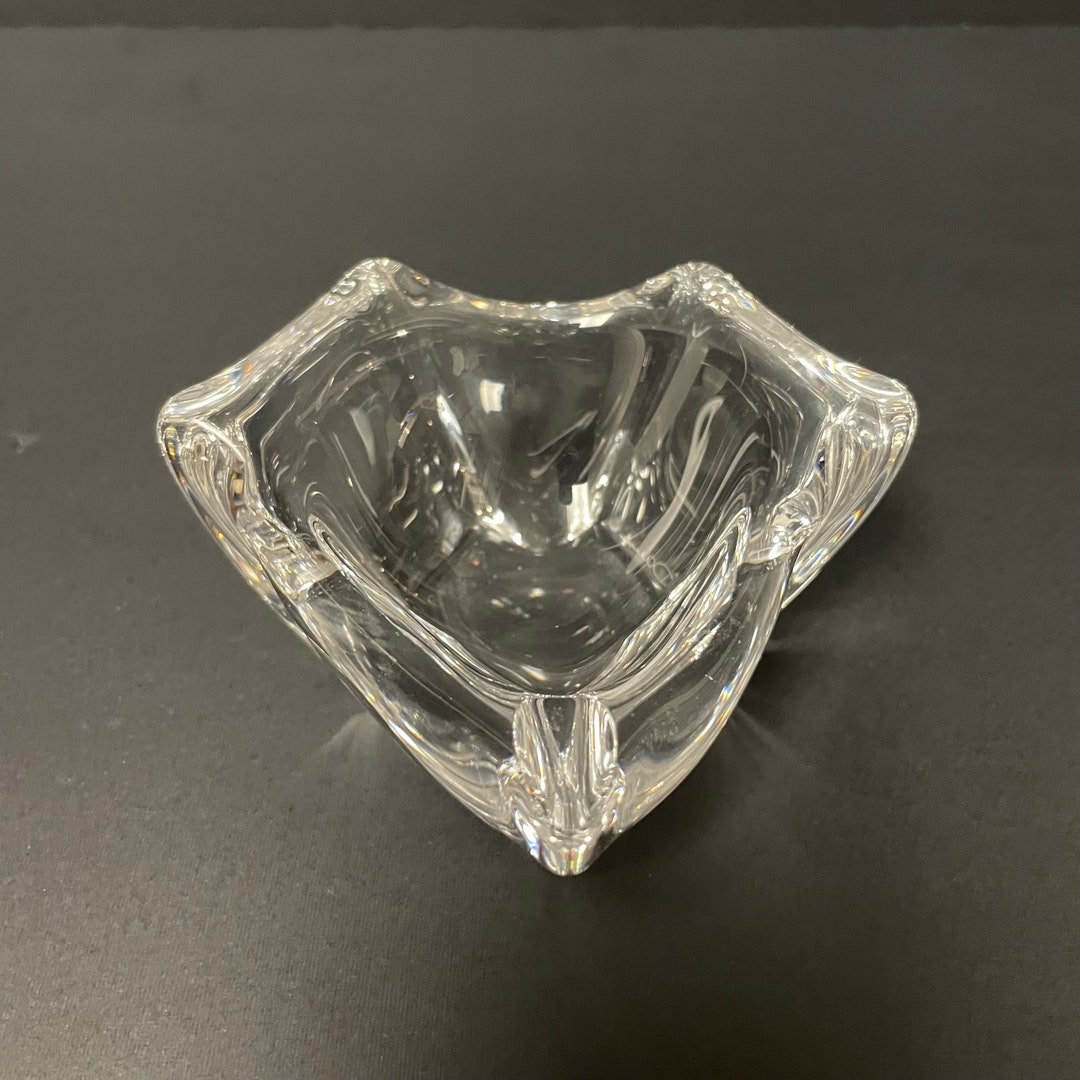 Vintage Daum France Small Glass Ashtray or Trinket or Ring Holder Thick ...