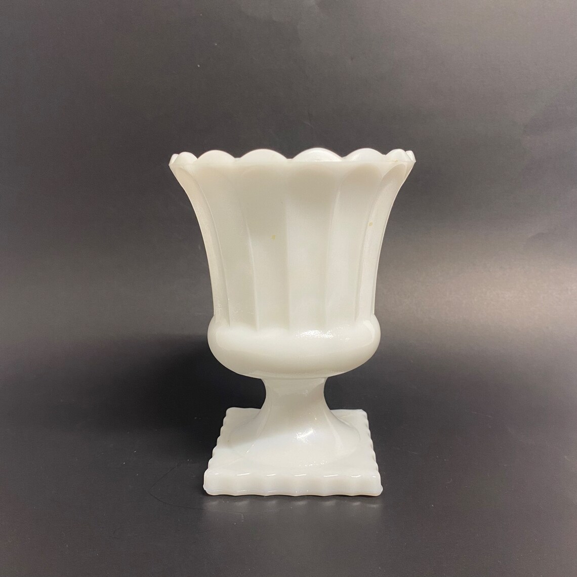 Vintage Milk Glass Grecian Compote Square Base Candy Dish - Etsy