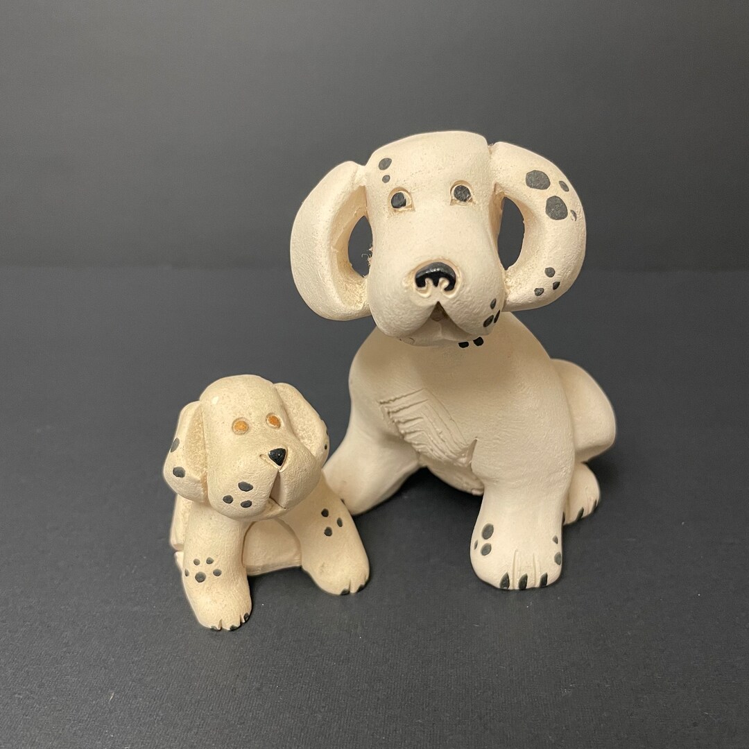 Vintage Artesania Rinconada Family of Dalmatian Dogs Mama and Baby ...