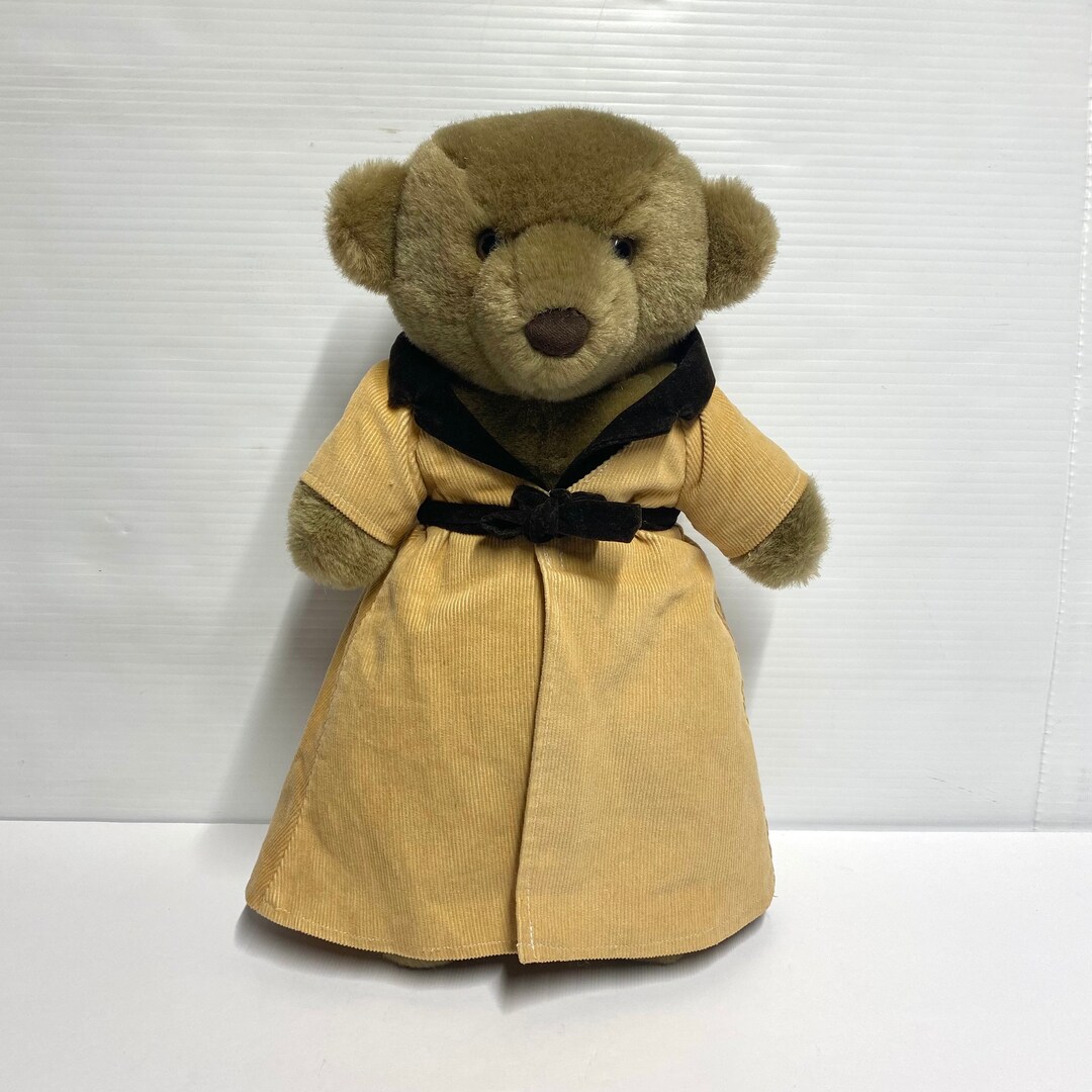 Vintage 1970s Ganz Bros Teddy Bear in Beige Corduroy Robe Coat 14.5 ...