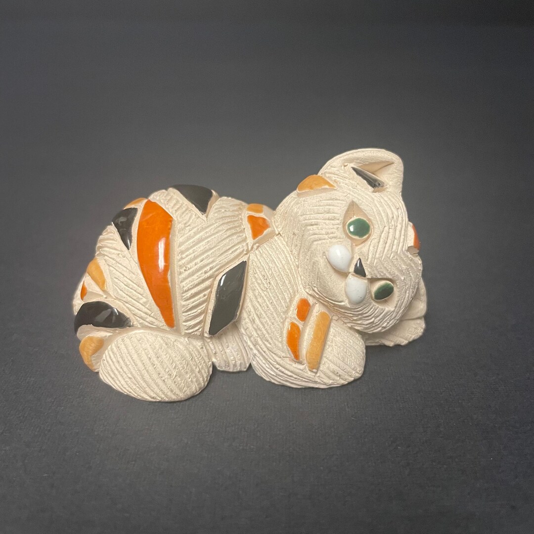 Vintage Artesania Rinconada Calico Cat Figurine Made in Uruguay ...