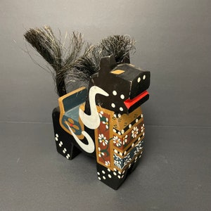 Vintage Large Horse Yawata-uma Lucky Horse Wooden Figurine Japanese ...