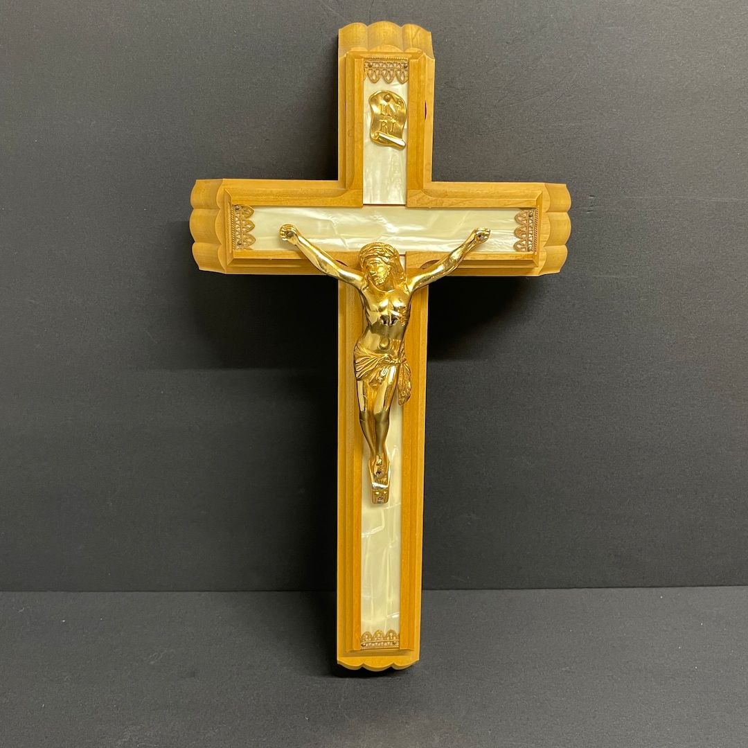 Vintage Crucifix With Hidden Compartment Last Rites Cross, Sick Call ...