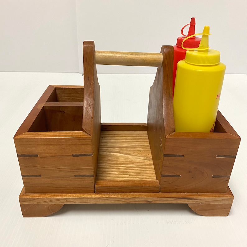 Vintage Wooden Kitchen Caddy Condiment Holder With Handle - Etsy