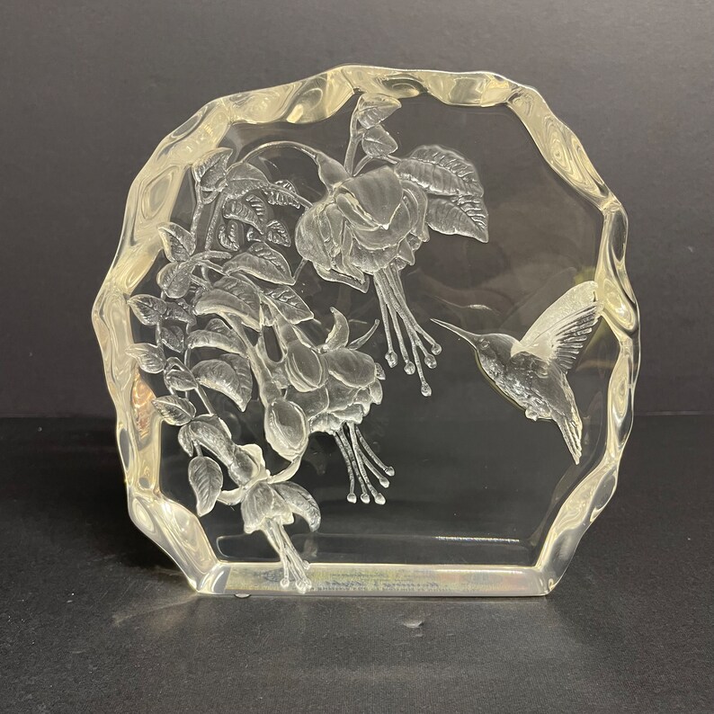 Vintage Bradford Exchange ‘dawn’s Radiance’ Paperweight Hummingbird ...