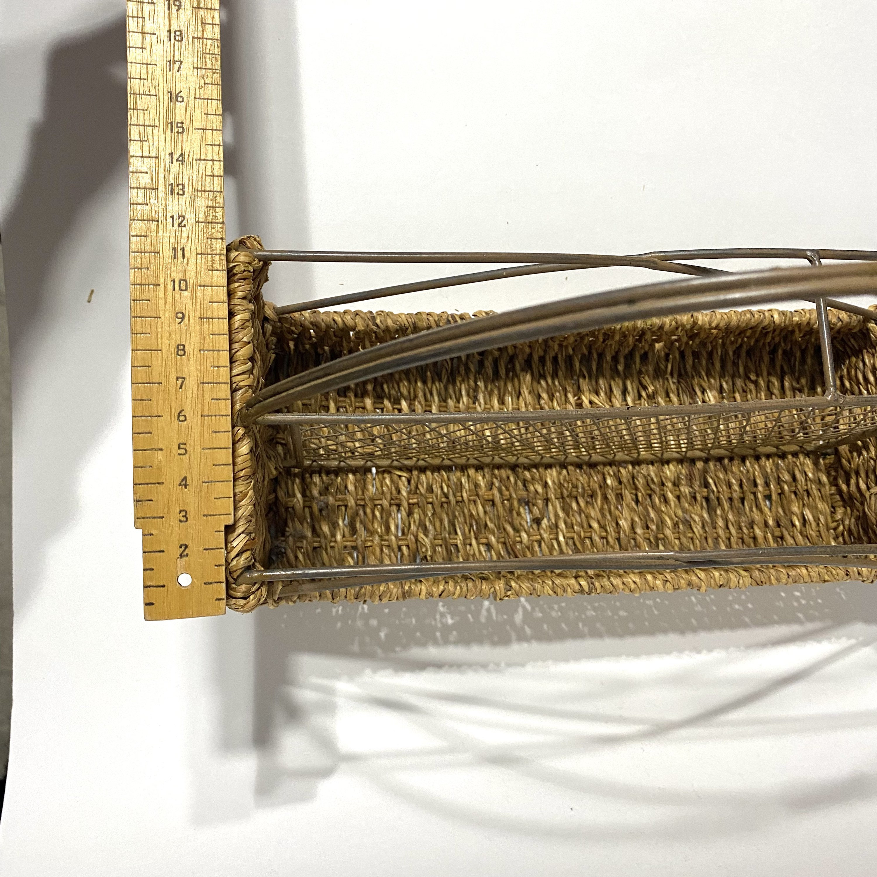 Vintage Wicker Letter Basket Office Organizer Boho Chic | Etsy