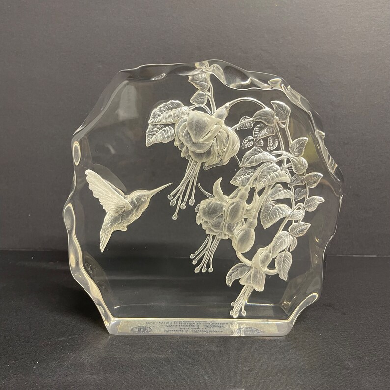 Vintage Bradford Exchange ‘dawn’s Radiance’ Paperweight Hummingbird ...