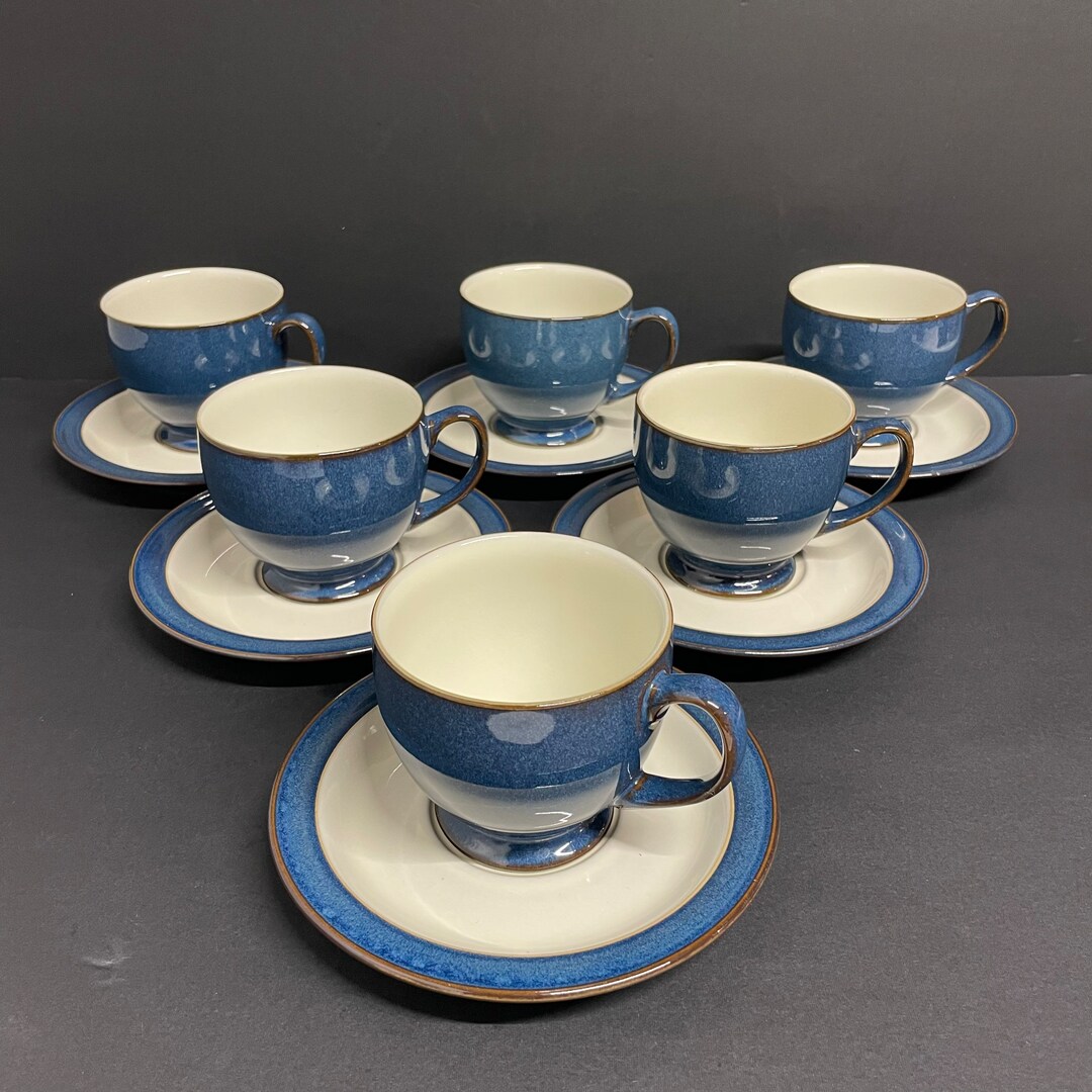 Vintage Denby Langley BOSTON Tea Cups and Saucers Imperial Craftsman ...