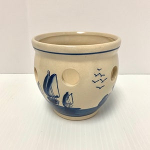 Vintage Hand Painted Delft Planter Holland Flower Pot Blue and - Etsy