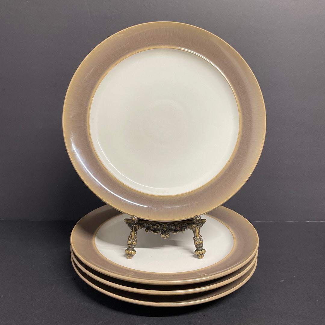 Vintage Denby Langley Truffle Dinner Plates Set of 4 Beige, Brown Wide ...