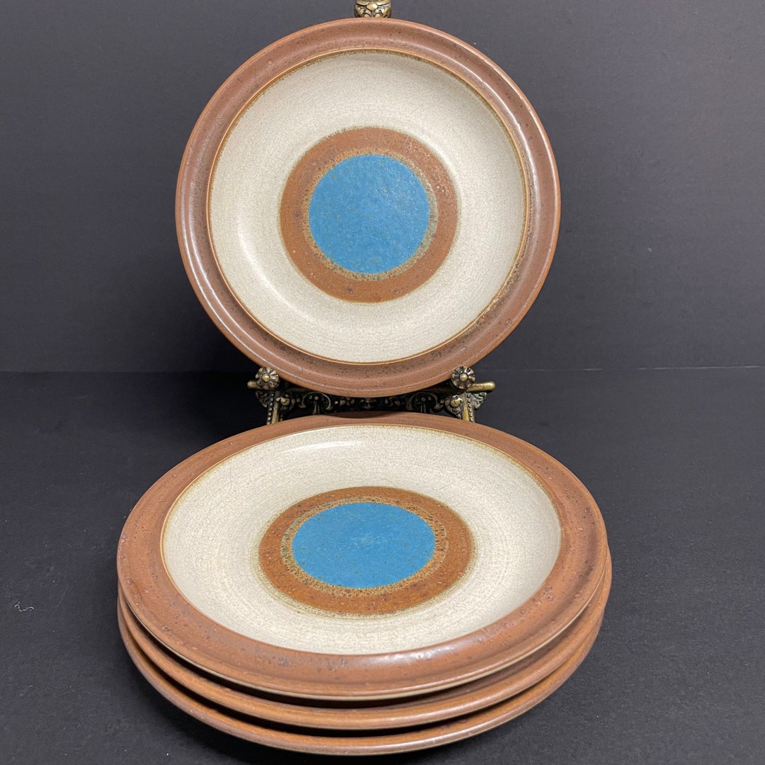 Vintage Denby Langley Blue Potters Wheel Bread Plates Set of 4 Blue ...