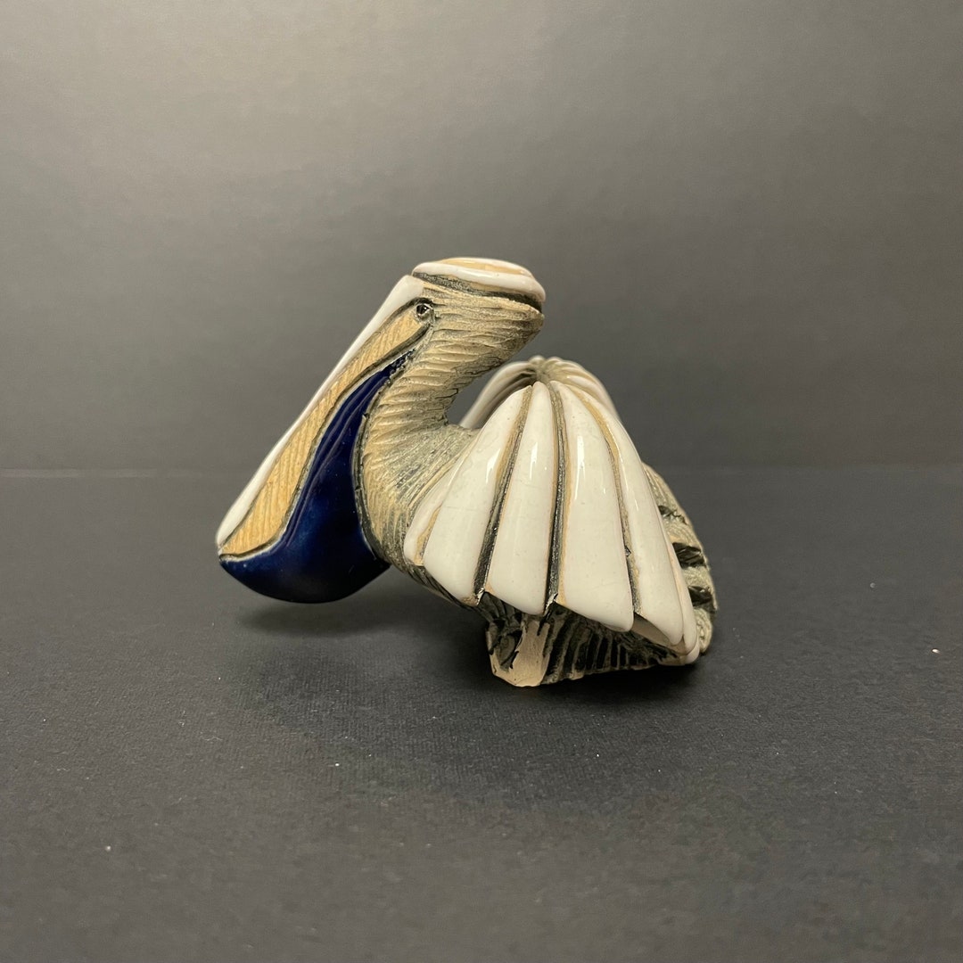 Vintage Artesania Rinconada Pelican Hand Carved Figurine Bird Sculpture ...