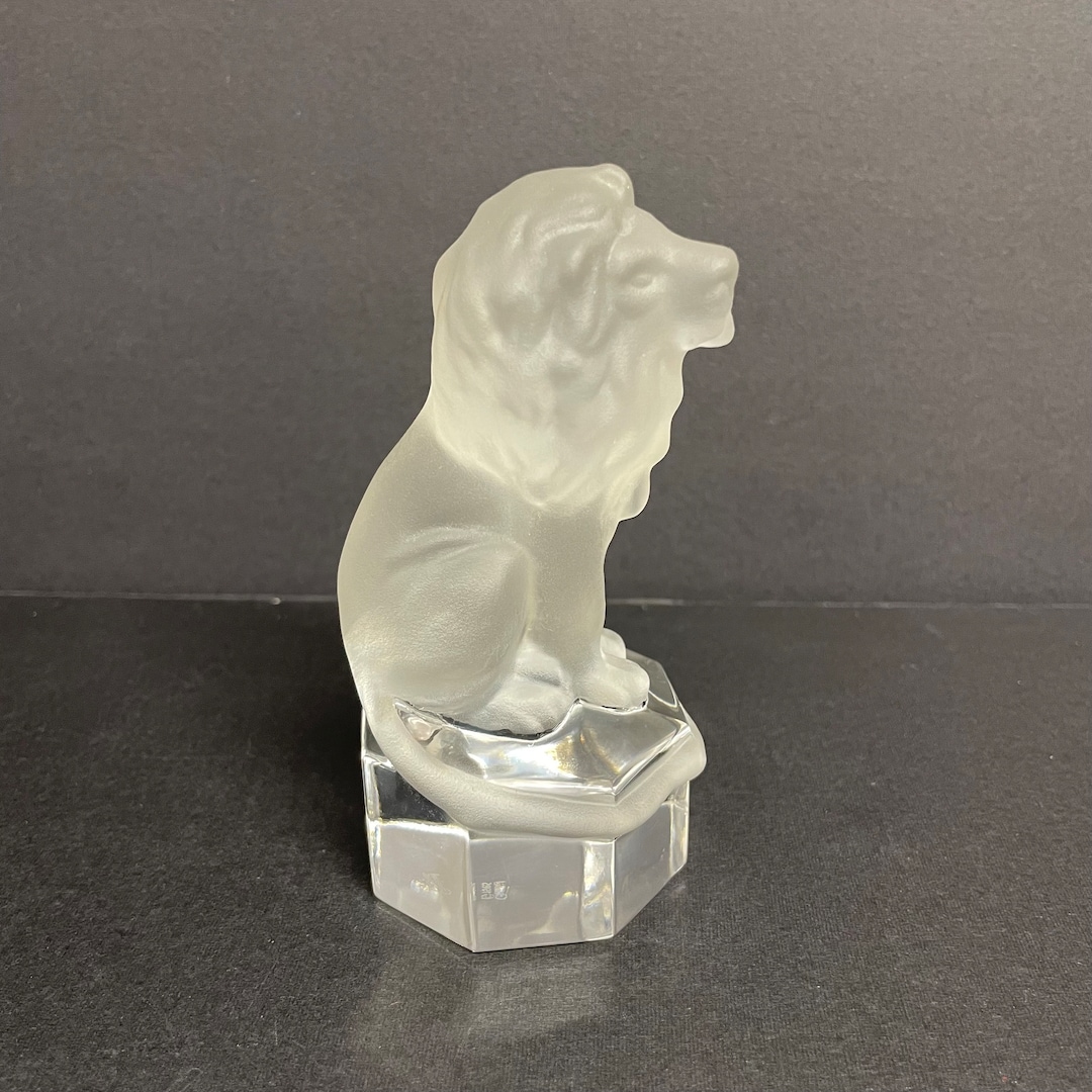 Vintage Goebel Frosted Glass Lion Figurine Crystal Lion Statue ...