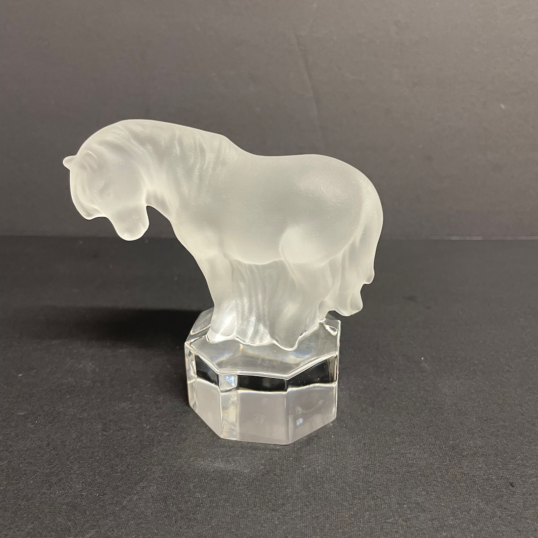 Vintage Goebel Frosted Glass Horse Stallion Figurine Crystal Nachtmann ...