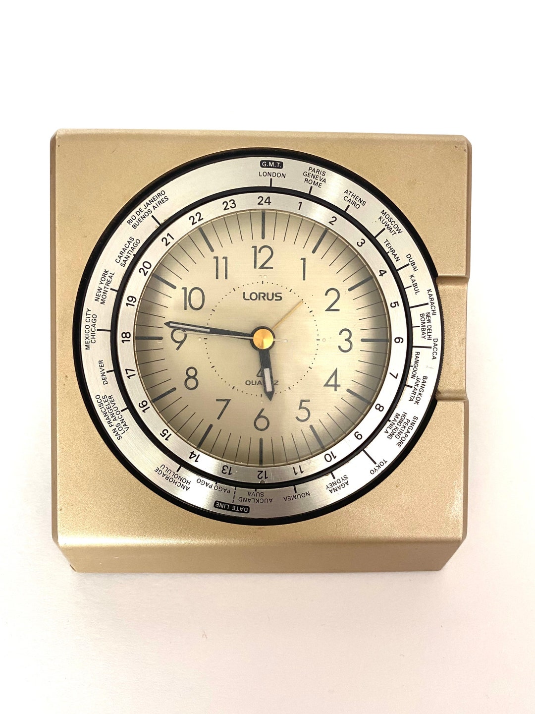 Vintage Lorus by Seiko World Time Desk Clock Alarm Clock LEJ919G-A ...