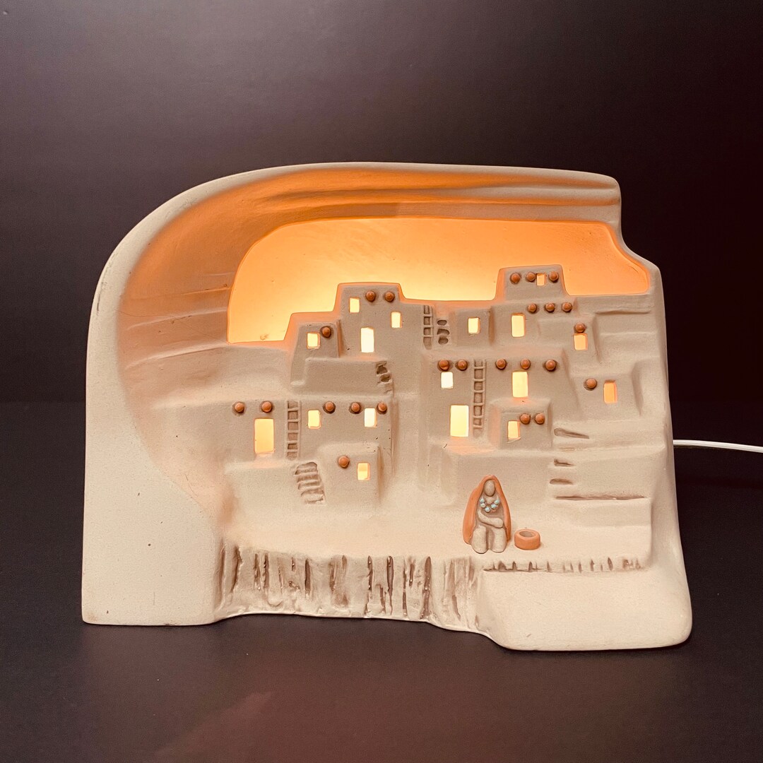 Vintage Jerry Becker Studio Art Pottery Lamp Mesa Verde Southwestern ...