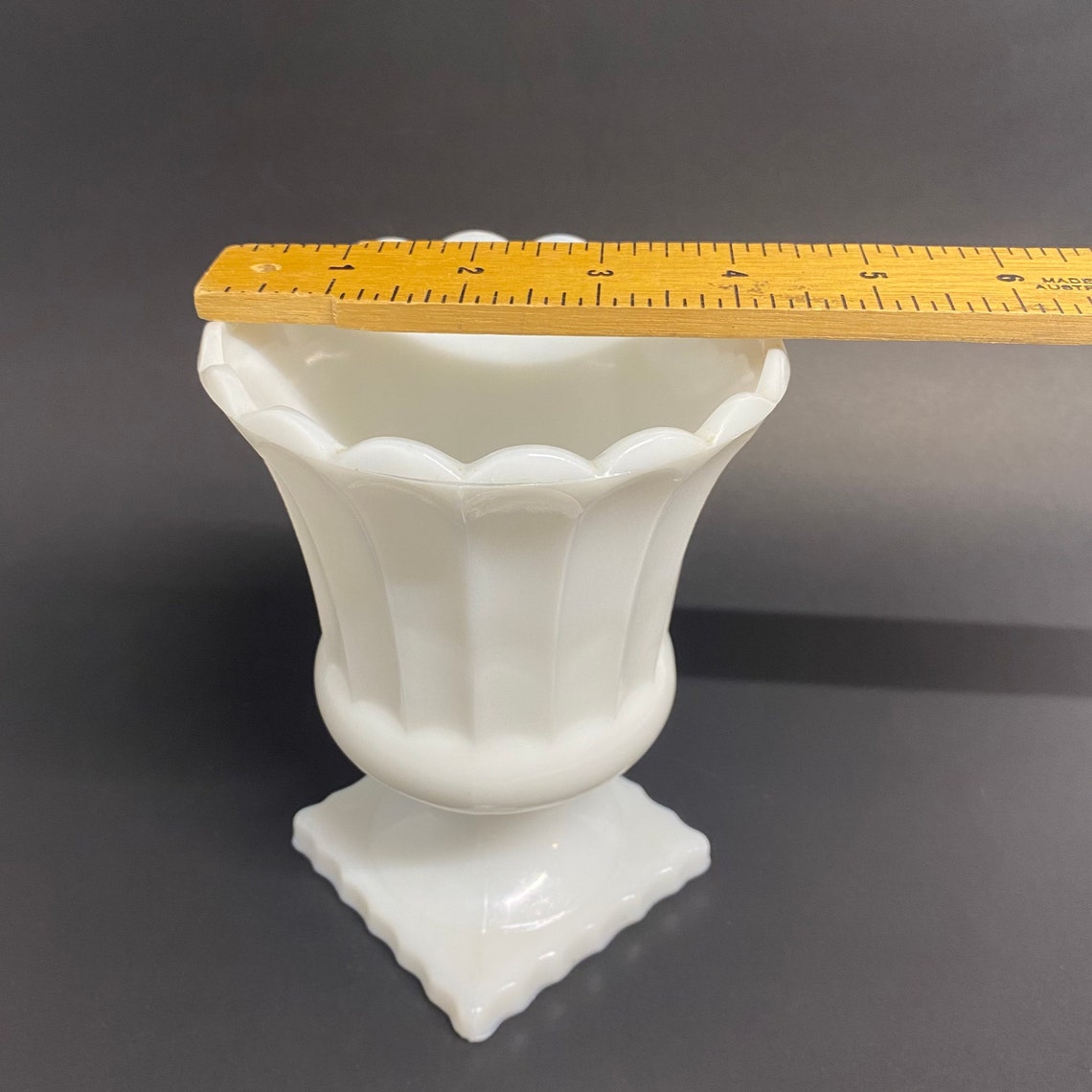 Vintage Milk Glass Grecian Compote Square Base Candy Dish - Etsy