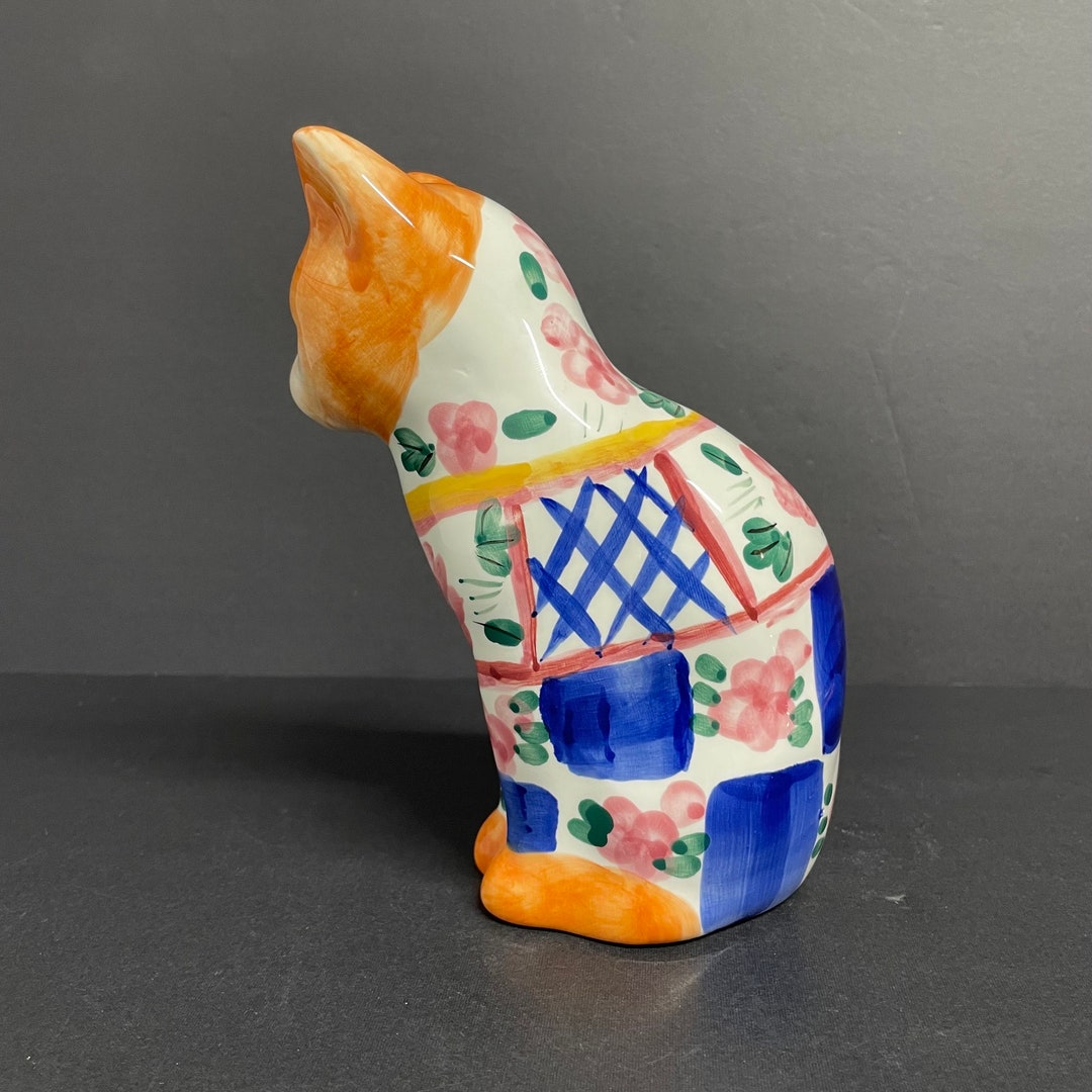 Vintage Bella Casa Ceramic Cat by Ganz Figurine Kitty Statue Mantel ...