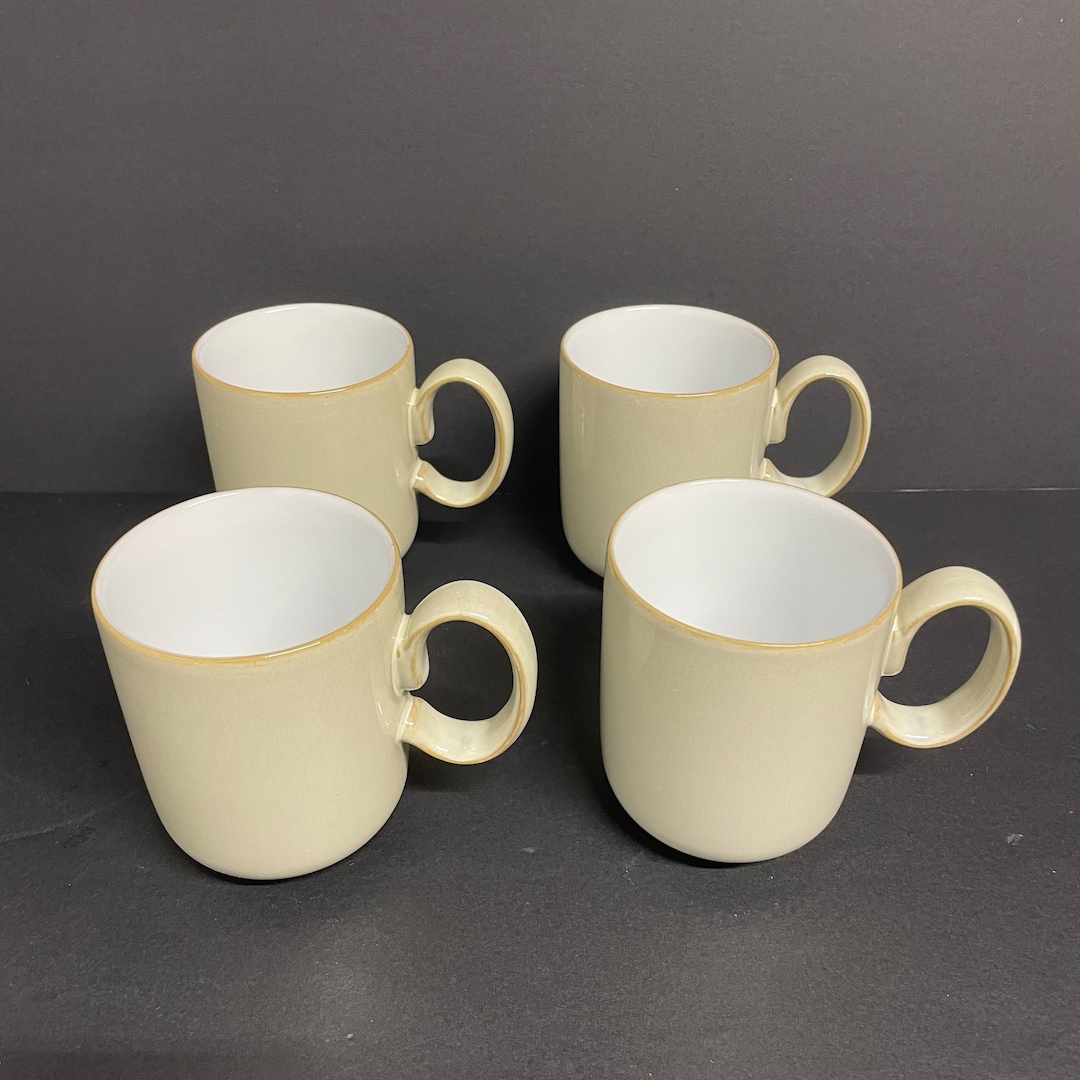 Vintage Denby Linen Straight Mugs Beige With White Interior Tea Mugs ...