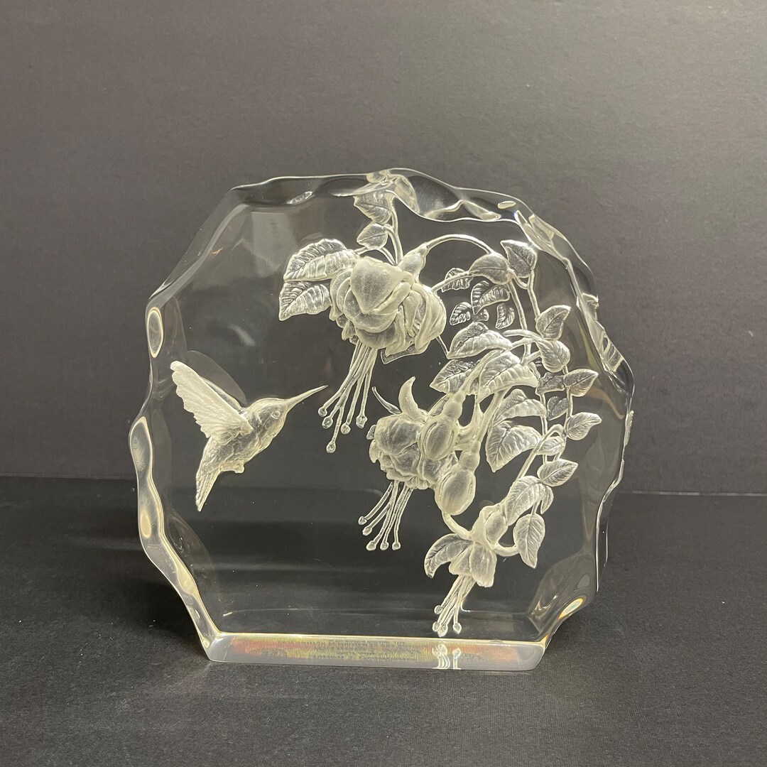 Vintage Bradford Exchange ‘dawn’s Radiance’ Paperweight Hummingbird ...