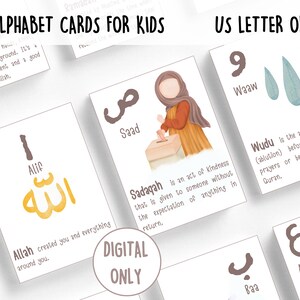 Arabic Alphabet Cards Islamic Cards for Kids Islamic - Etsy