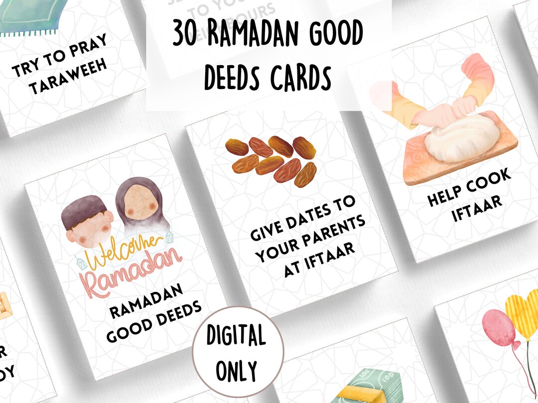Ramadan Good Deeds Cards for Kids: Islamic Flashcards (digital) - Etsy