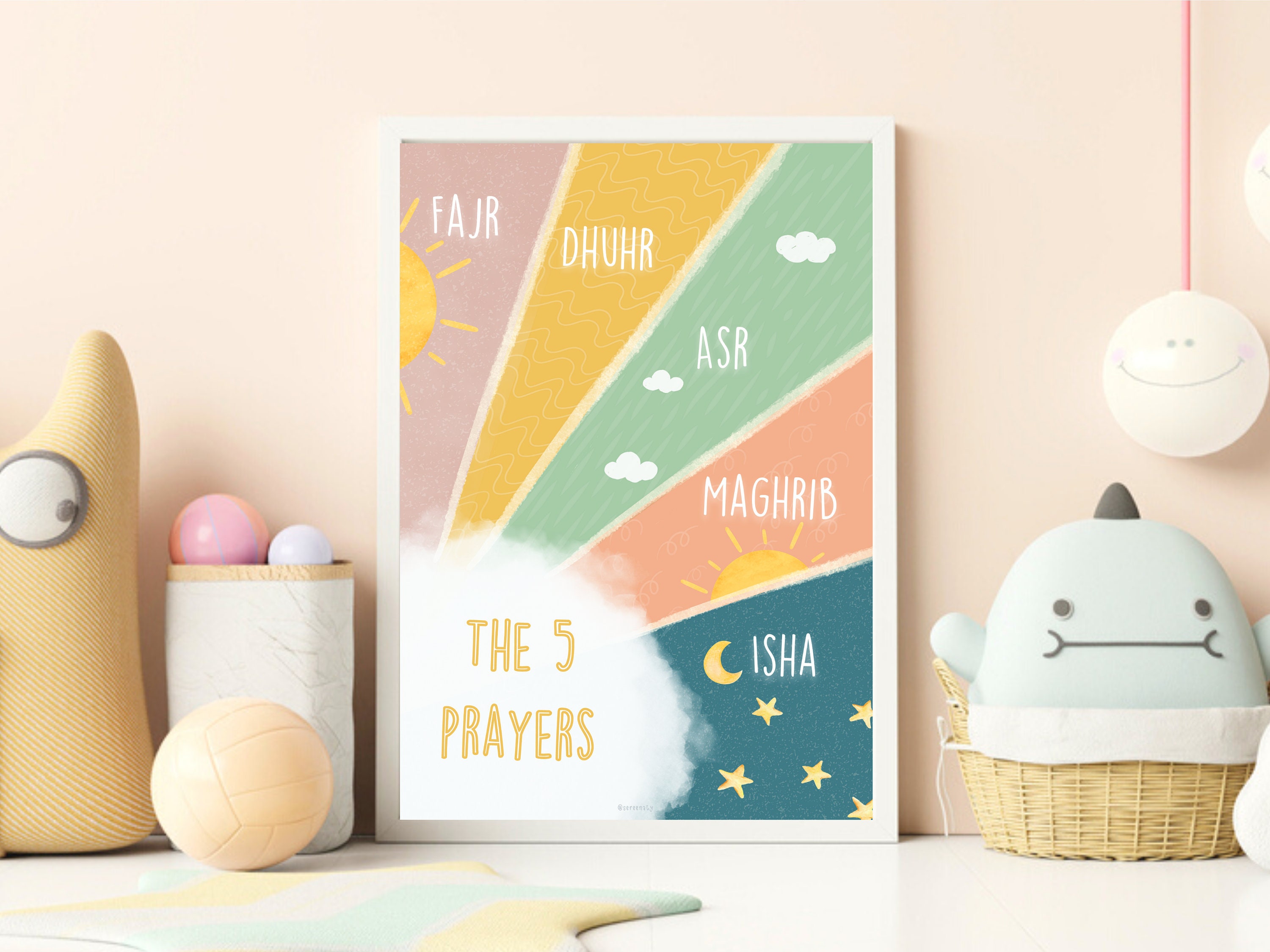 5 Daily Prayers Print Islamic Kids Print Children Wall Art - Etsy