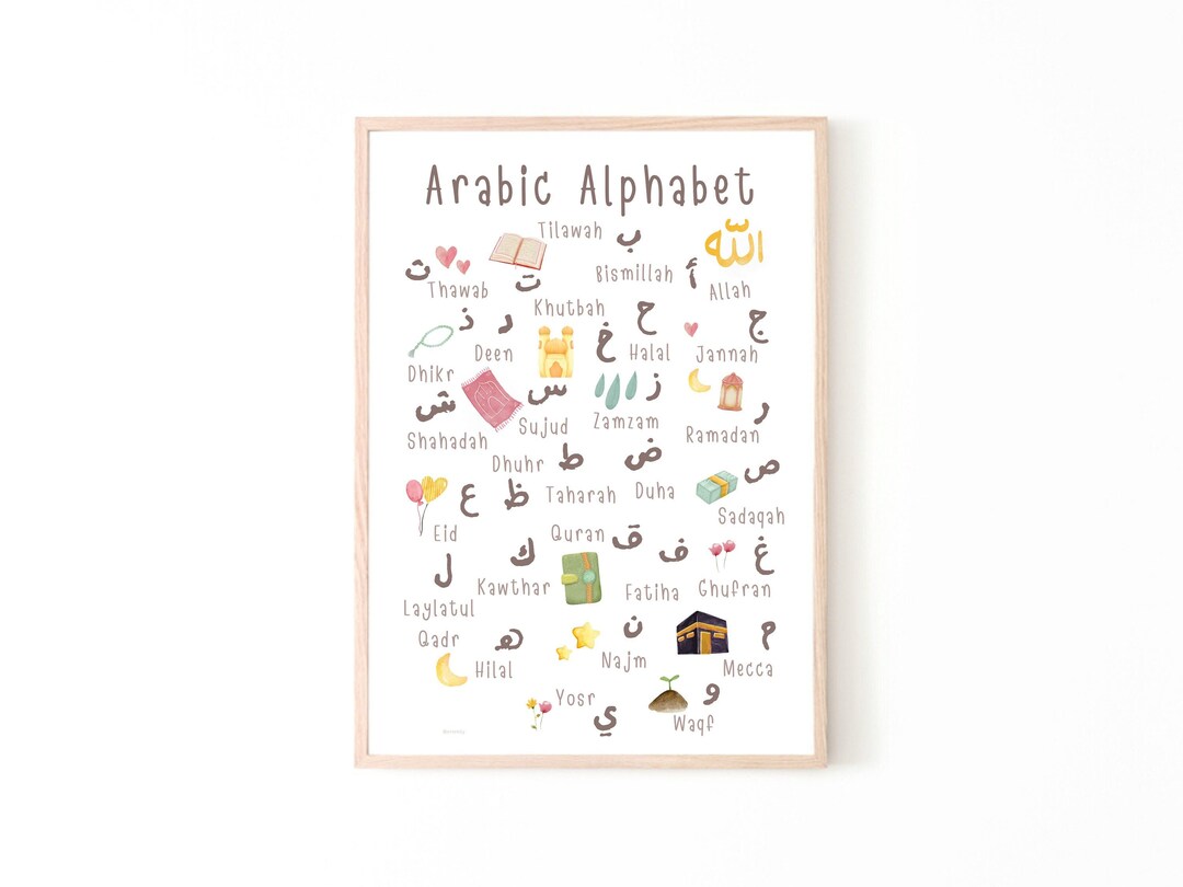 Arabic Alphabet Print | Islamic Kids Print | Islamic Wall Art for ...