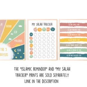 5 Daily Prayers Print | Islamic Kids Print | Children Wall Art | Eid ...
