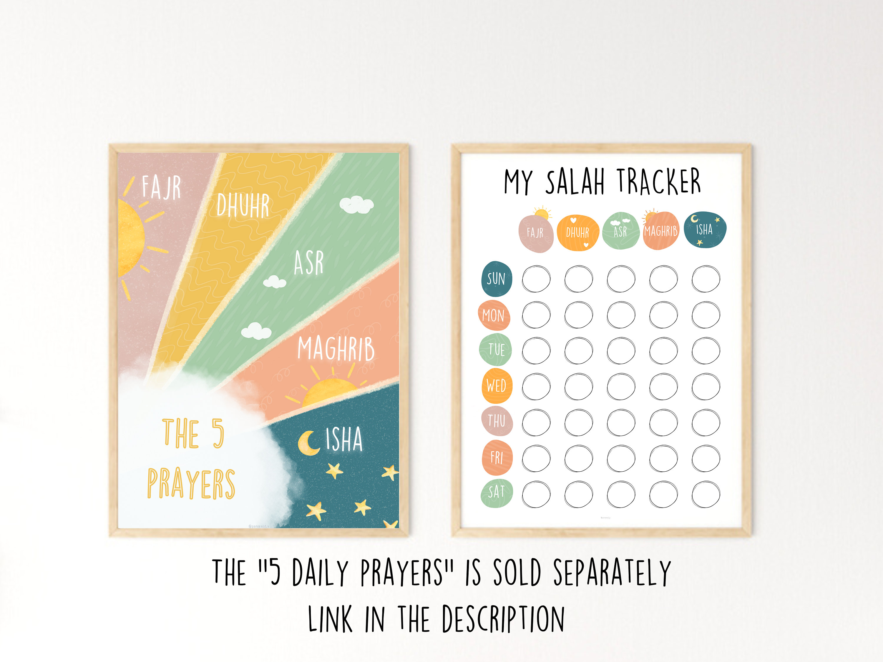 Salah Tracker Kids Prayer Tracker Islamic Wall Art Islamic Kids Print ...