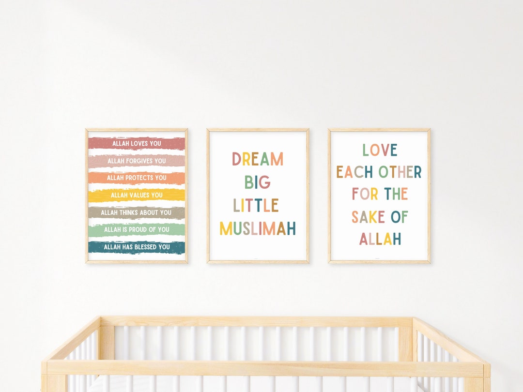 Set of 3 Islamic Reminder for Kids | Islamic Kids Print | Baby Girl ...