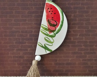 Watermelon Sign Slice Farm Stand Sign Summer Fruit Kitchen Sign ...