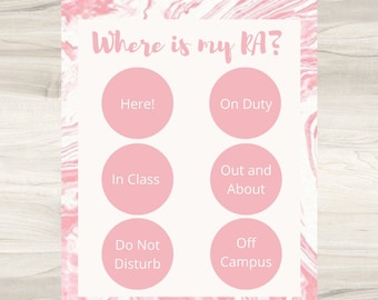 RA Door Sign Editable Resident Advisor Sign Made to Order Digital ...