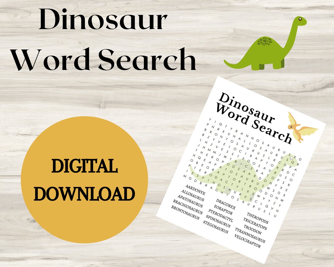 Dinosaur Word Search | Kids and Adults | Classroom Games | Party Games ...