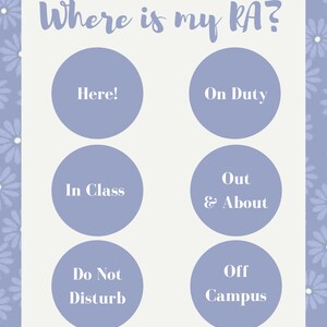 RA Door Sign Editable Resident Advisor Sign Made to Order Digital ...