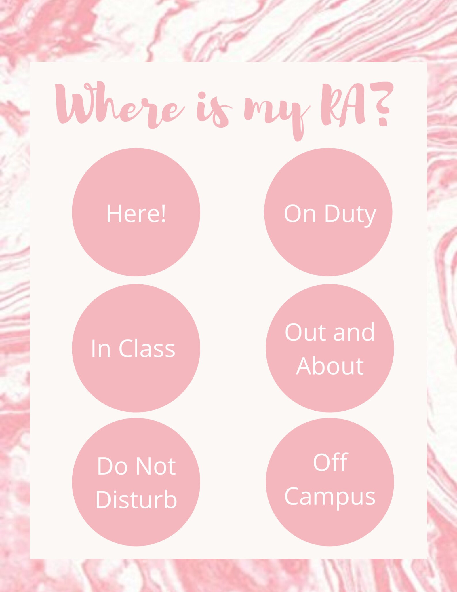 RA Door Sign Editable Resident Advisor Sign Made to Order Digital ...