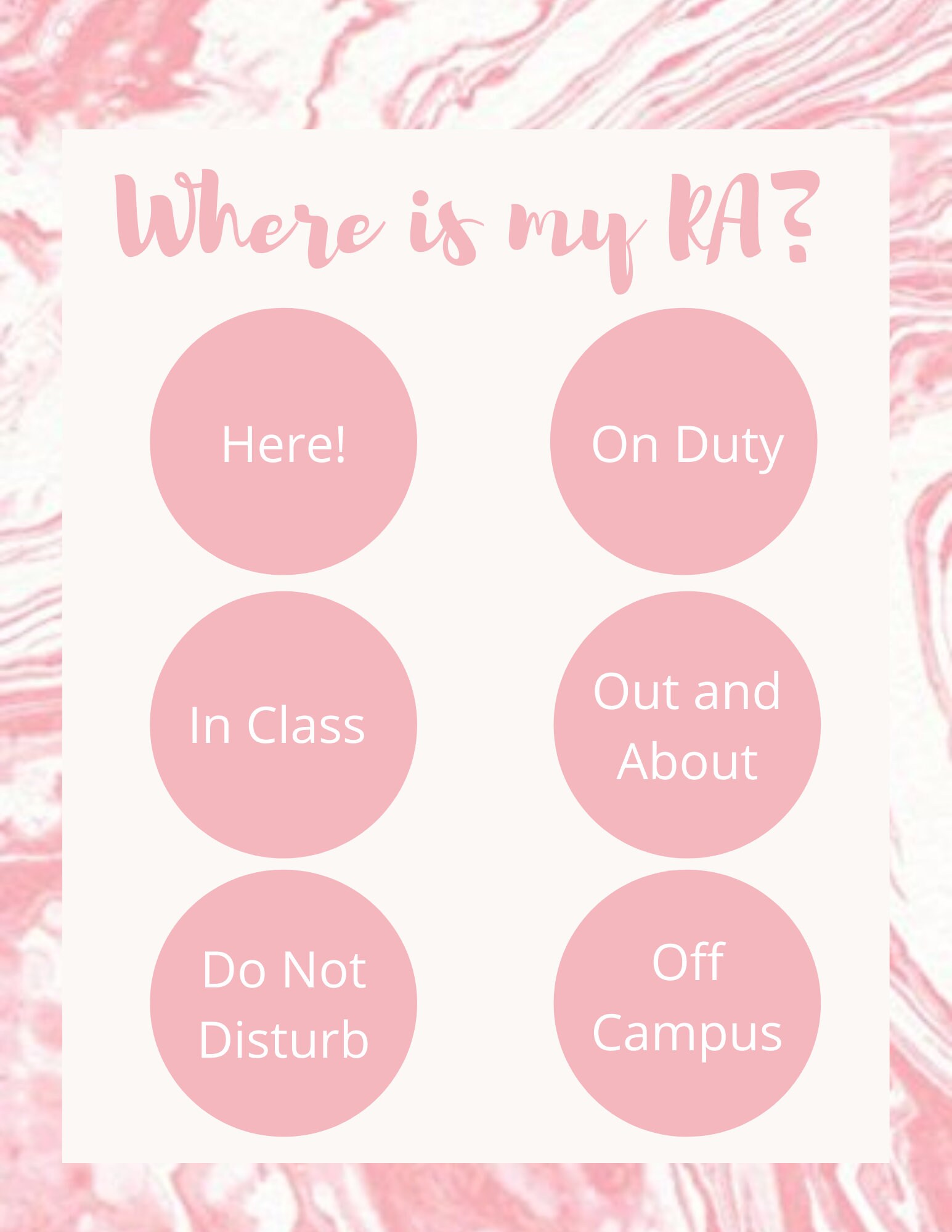 RA Door Sign Editable Resident Advisor Sign Made to Order Digital ...