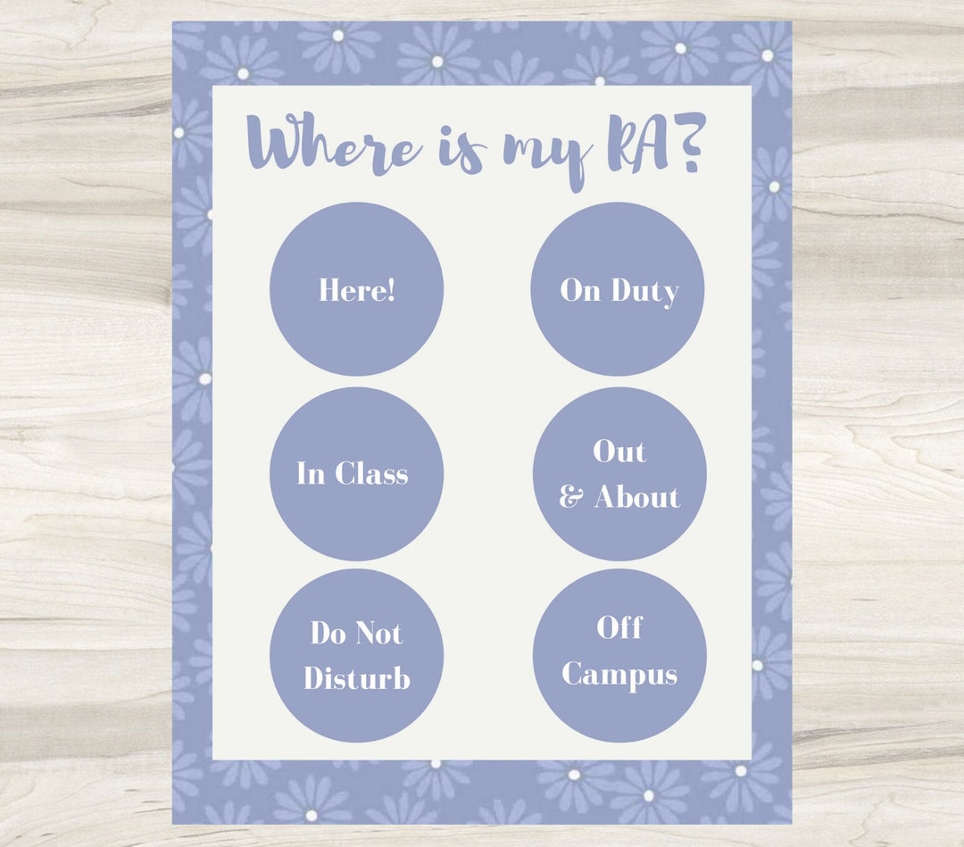 RA Door Sign Editable Resident Advisor Sign Made to Order Digital ...