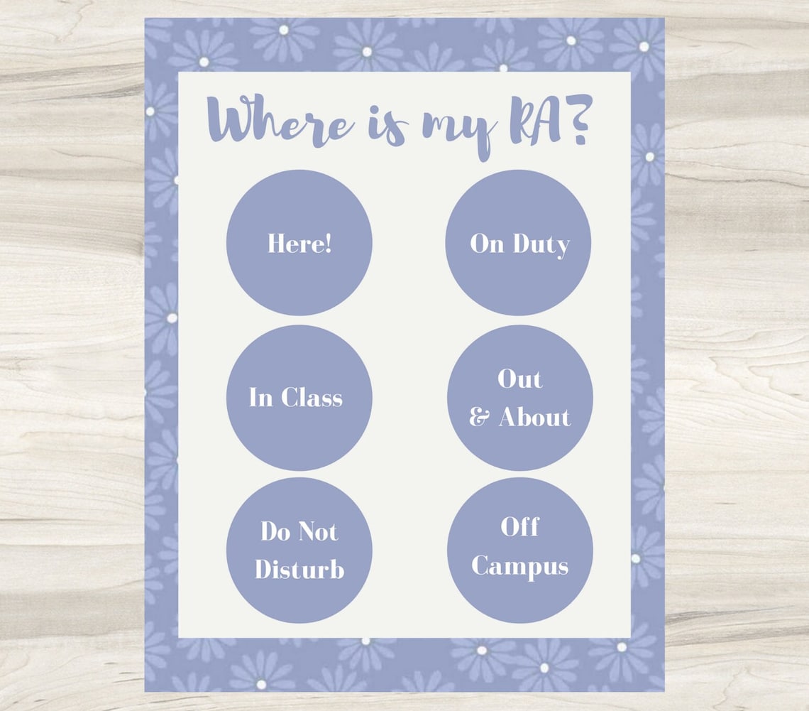 RA Door Sign Editable Resident Advisor Sign Made to Order Digital ...